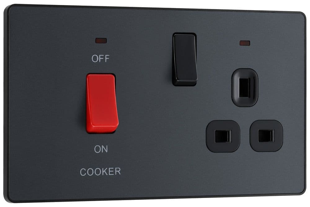 BG Evolve PCDMG70B Matt Grey 45A Cooker Control Unit With 13A Socket ...