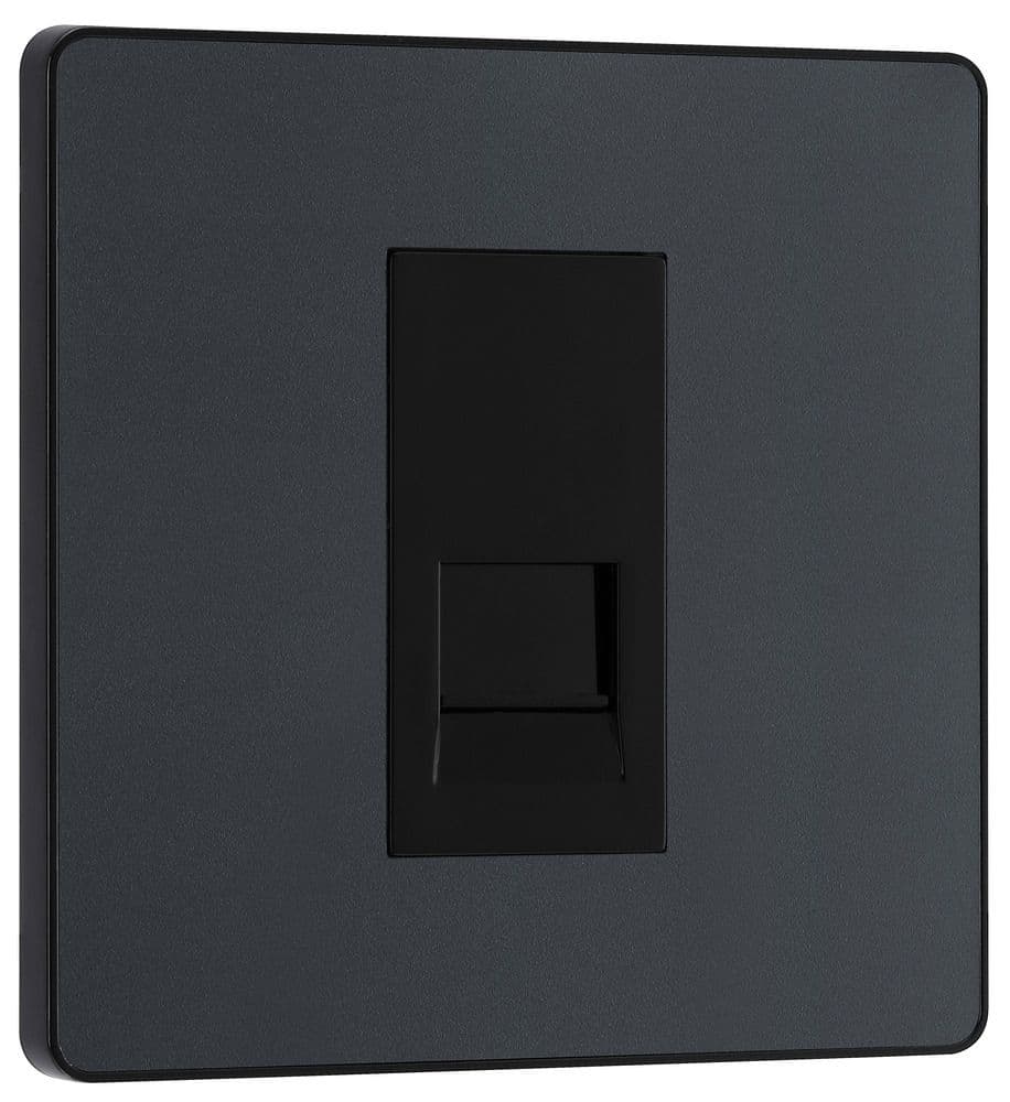 BG Evolve PCDMGBTS1B Matt Grey Single Secondary Telephone Socket Screw Type