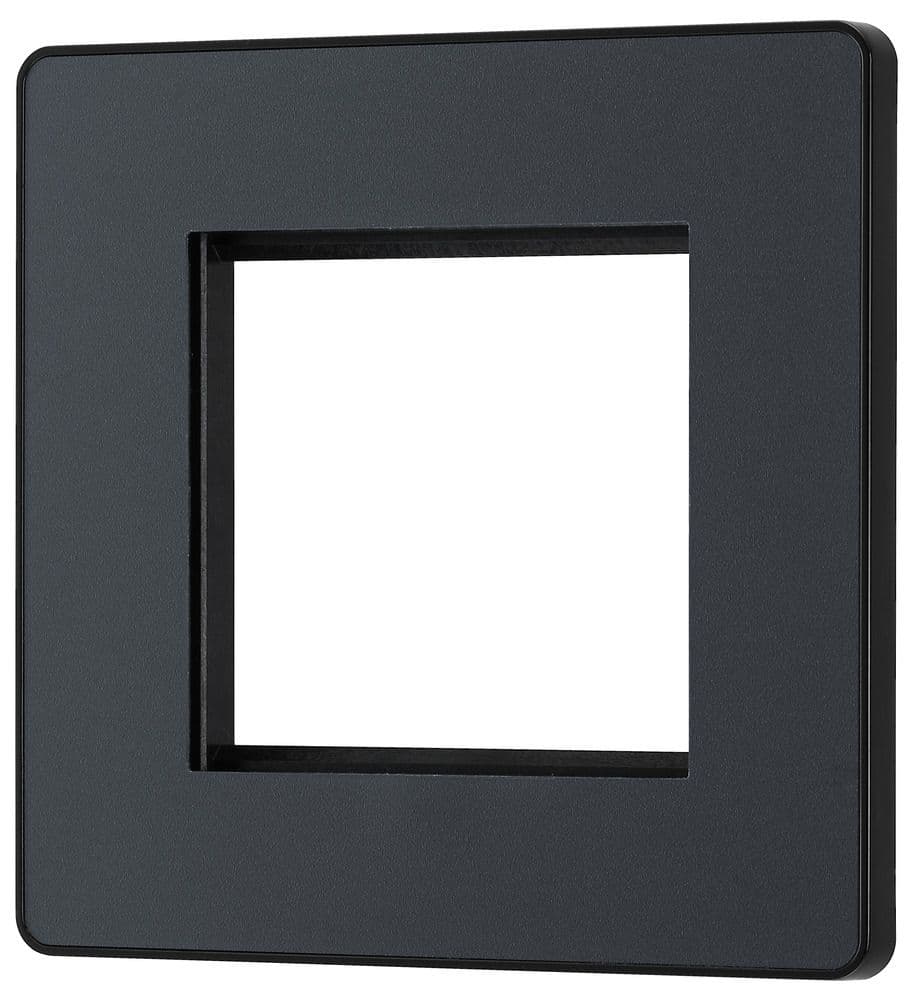 BG Evolve PCDMGEMS2B Matt Grey Square Euro Module Front Plate 2 Module