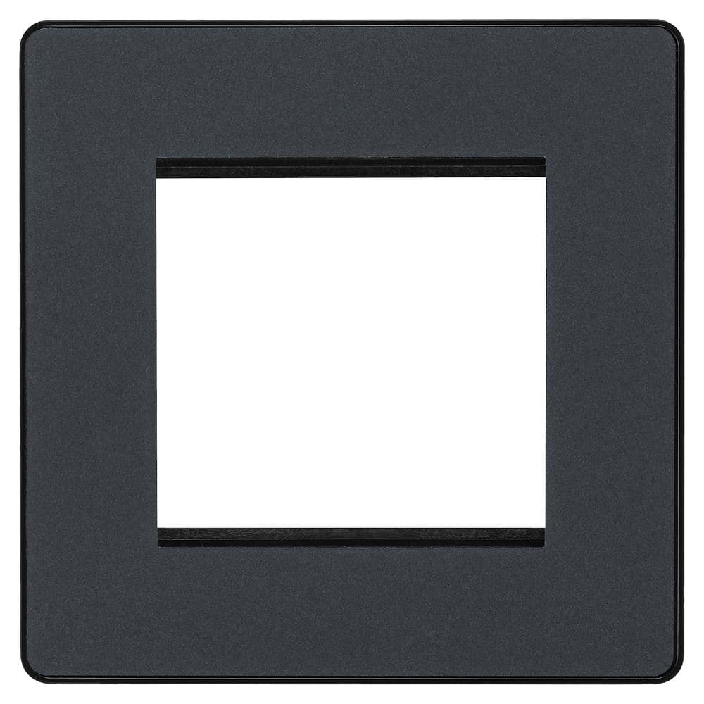 BG Evolve PCDMGEMS2B Matt Grey Square Euro Module Front Plate 2 Module