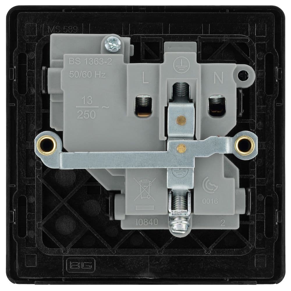 BG Evolve PCDSB21B Satin Brass 13A Single Switched Socket