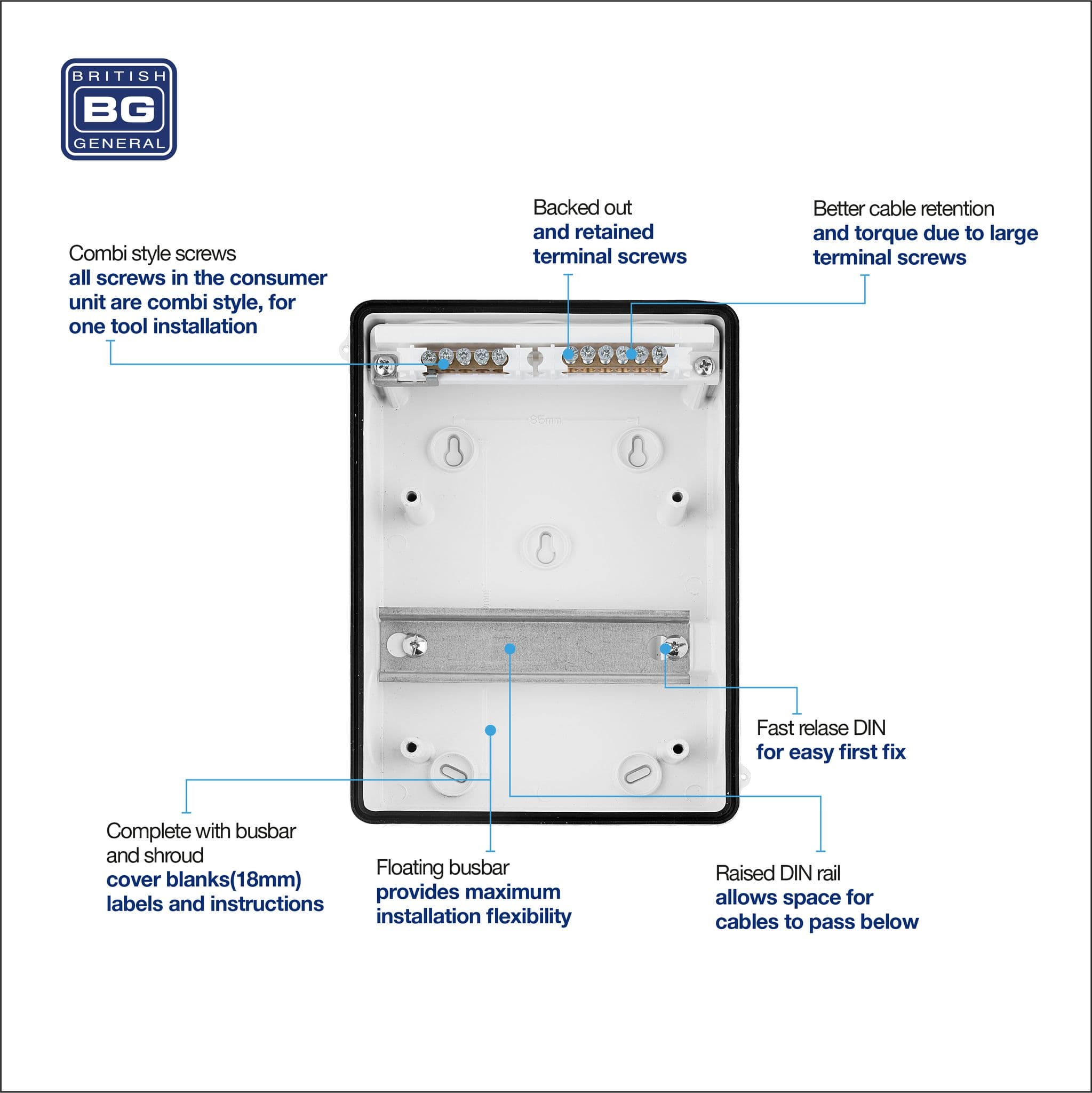 BG Fortress CFE5W Weatherproof IP65 5 Module empty Enclosure