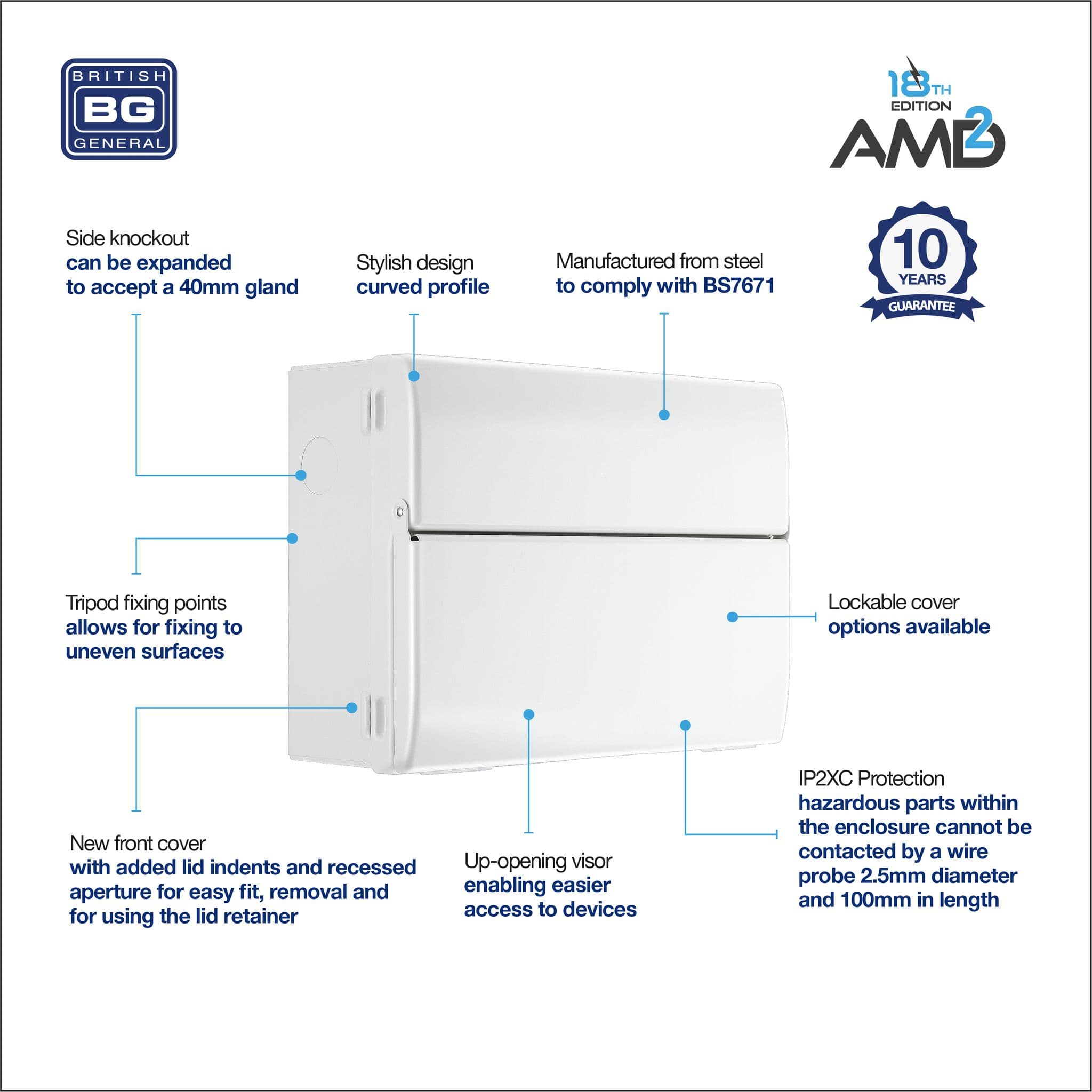 BG Fortress CFUDP16606A Dual RCD Populated Consumer 6 Way 2x63A Type A ...