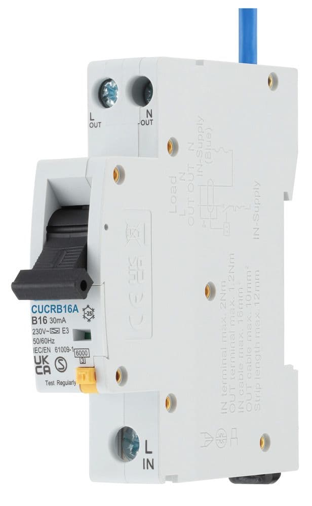 BG Fortress CUCRB16A Compact RCBO Type A 16A B Curve