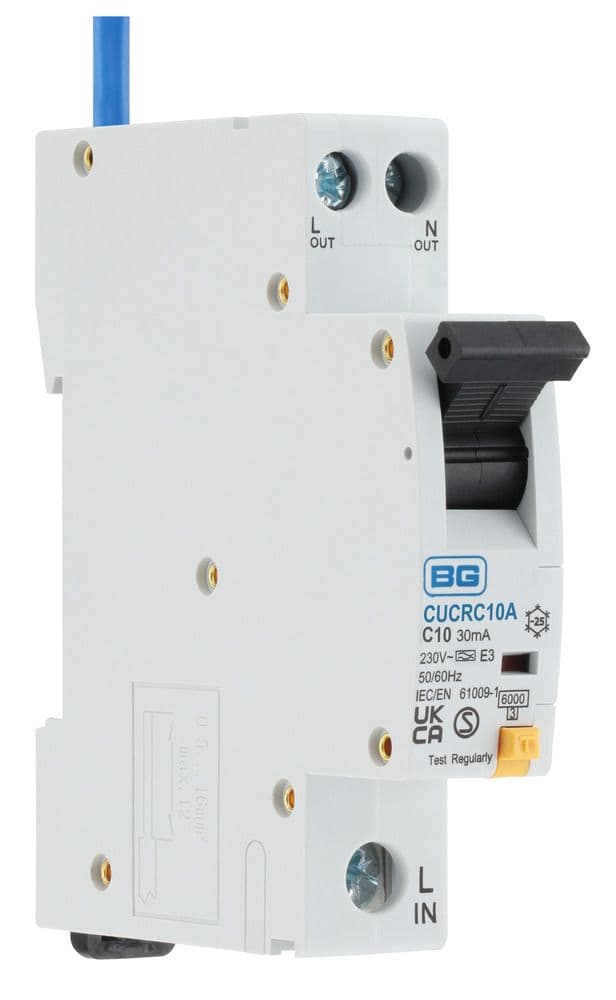 BG Fortress CUCRC10A Compact RCBO Type A 10A C Curve