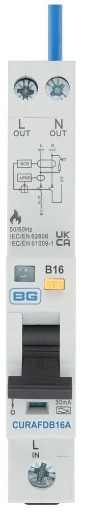 BG Fortress CURAFDB16A Tall Body combined AFDD and RCBO Type A 16A B Curve