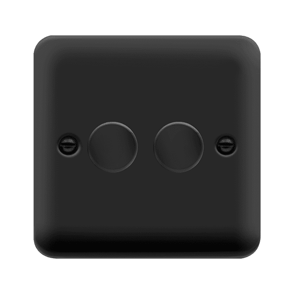 Click Deco Plus DPMB162 2 Gang 2 Way 0100w Led Dimmer Switch Matt Black