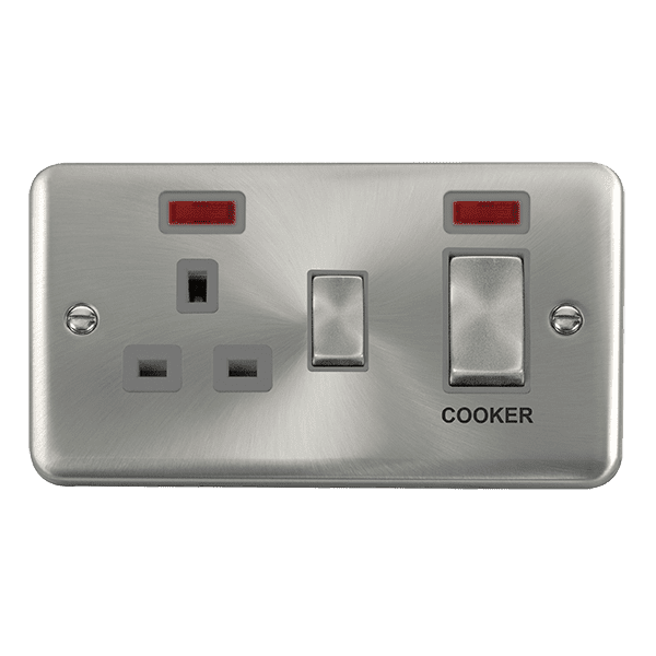 Click Deco Plus DPSC505GY 50A 2 Gang DP Switch With 13A DP Switched ...