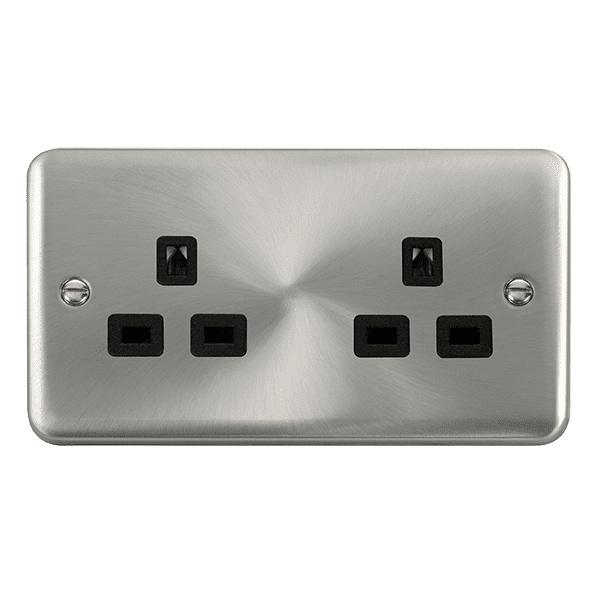 Click Deco Plus DPSC532BK 13A 2 Gang 3 Pin Safety Shutter Unswitched ...