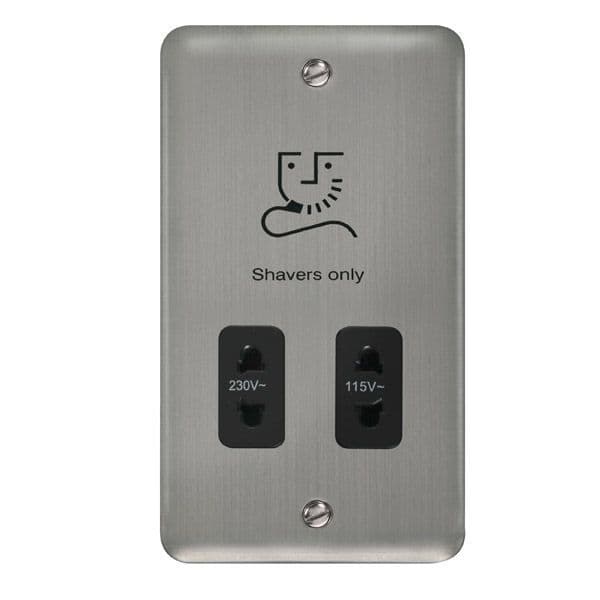 Click Deco Plus DPSS100BK Dual Voltage Shaver Socket Outlet 115/230V ...