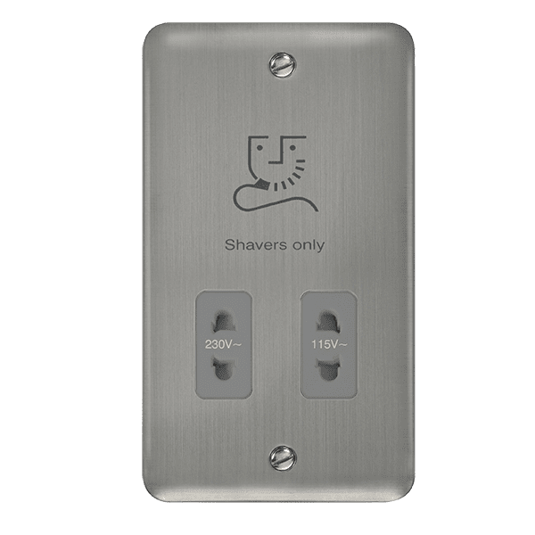 Click Deco Plus DPSS100GY 115v230v Dual Voltage Shaver Socket Outlet ...