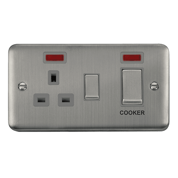 Click Deco Plus DPSS505GY 50A 2 Gang DP Switch With 13A DP Switched ...