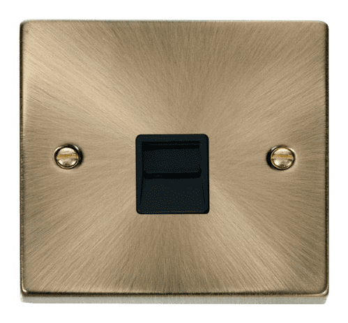 Click Deco VPAB120BK Single Telephone Socket Outlet Master - Antique Brass