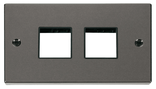 Click Deco VPBN404BK 2 Gang Plate 2 x 2 Aperture - Black Nickel