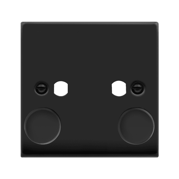 Click Deco VPMB152PL 2 Gang Double Dimmer Plate & Knob Matt Black