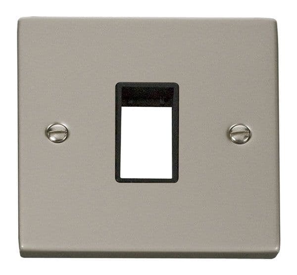 Click Deco VPPN401BK 1 Gang Plate Single Aperture - Pearl Nickel