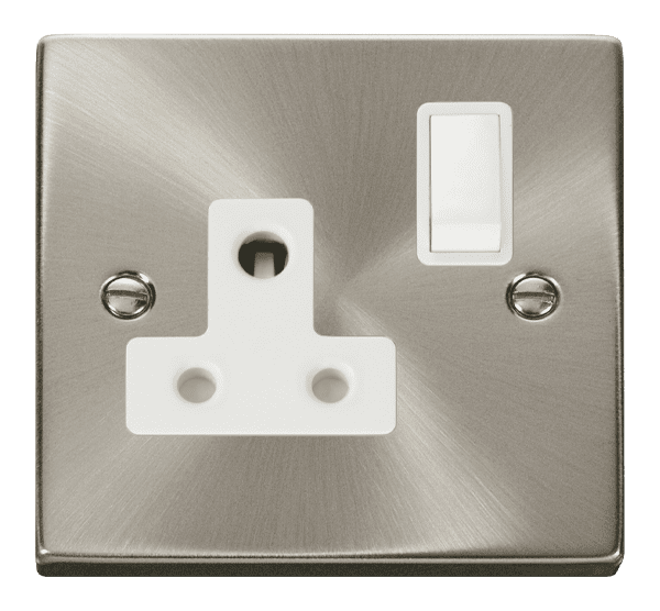 Click Deco VPSC034WH 1 Gang 15a Round Pin Switched Socket Outlet Satin ...