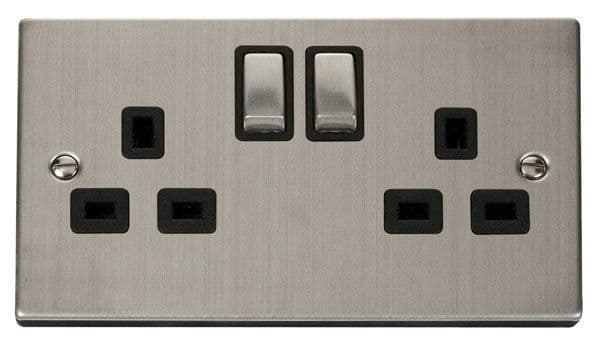 Click Deco VPSS536BK 2 Gang 13A DP Ingot Switched Socket Inserts ...