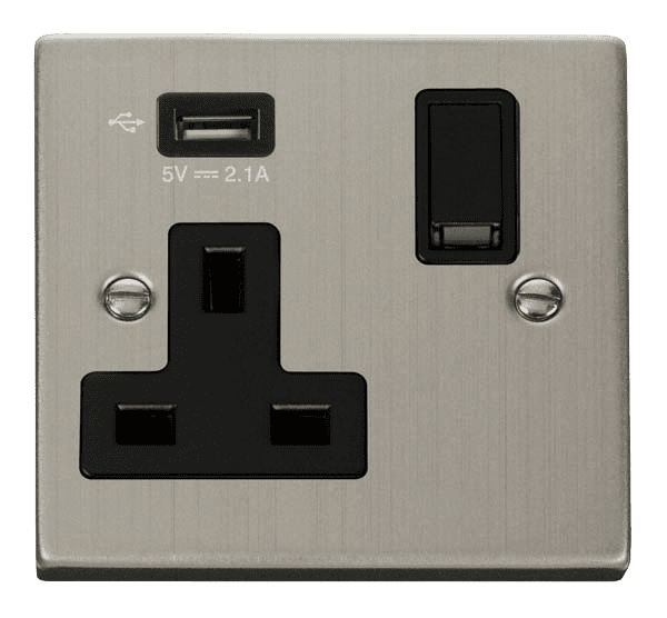 Click Deco VPSS771UBK 1 Gang USB Single Switched Socket Inserts ...