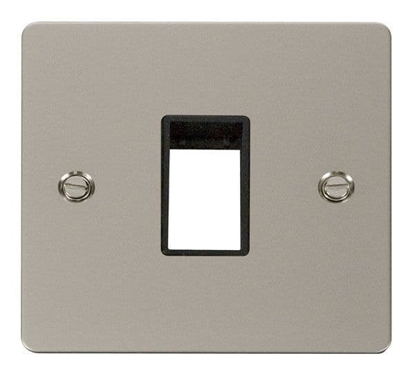 Click Define FPPN401BK 1 Gang Plate Single Switch Aperture - Pearl Nickel