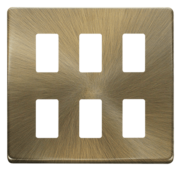 Click Definity SCP20506AB 6 Gang Cover Plate Antique Brass