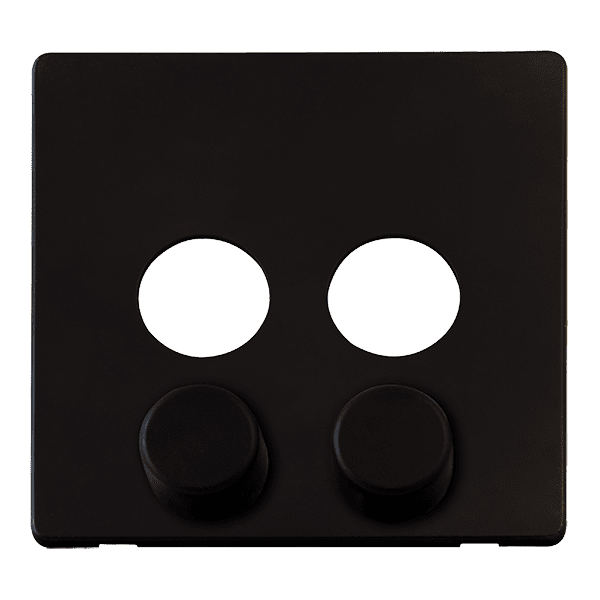 Click Definity SCP242MB 2 Gang Dimmer Switched Plate Matt Black