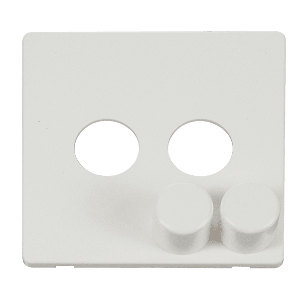 Click Definity SCP242MW 2 Gang Dimmer Switched Plate Matt White
