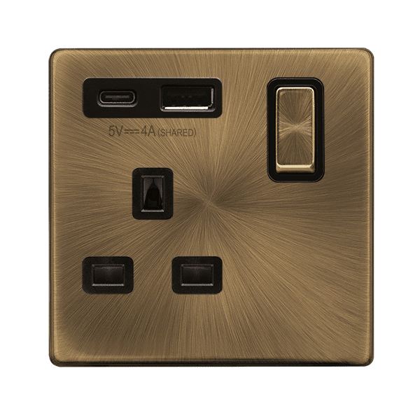 Click Definity SFAB585BK 13A 1 Gang Switched Safety Shutter Socket ...