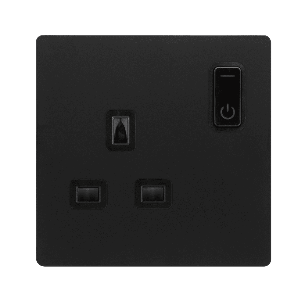 Click Definity SFBK30035BK 13A 1 Gang RF Smart Socket Matt Black With ...