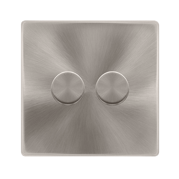 Click Definity SFBS162 2 Gang 2 Way 100w Dimmer Switch Brushed Stainless