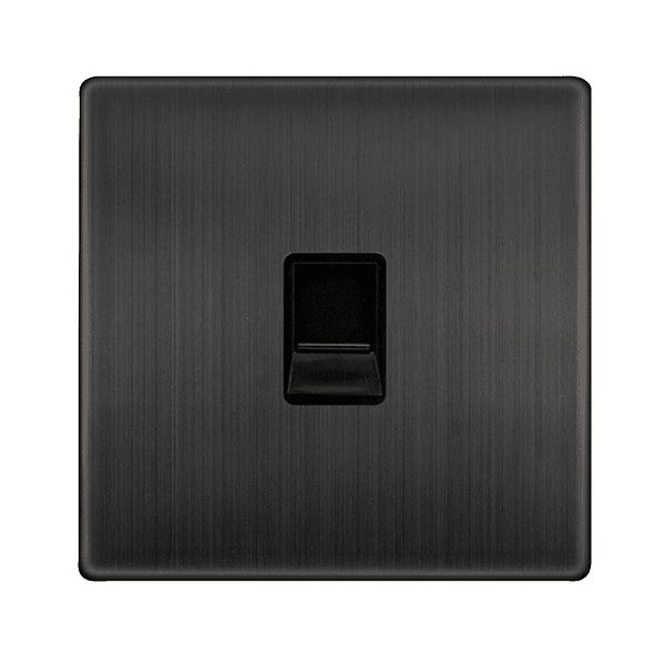 Click Definity SFBZ120BK Single Telephone Master Outlet Cover Plate Matt Bronze With Black Insert