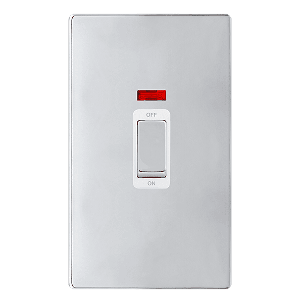 Click Definity SFCH503PW 50A 2 Gang DP Switch With Neon Cover Plate ...