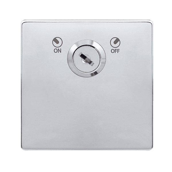 Click Definity SFCH660 20AX DP Key Lockable Switch Cover Plate Chrome