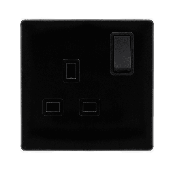 Click Definity SFMB035BK 13A 1 Gang DP Switched Socket Cover Plate Matt ...