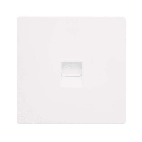 Click Definity SFMW125PW Single Telephone Secondary Outlet Cover Plate Matt White Polar With ...