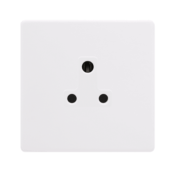 Click Definity SFPW038PW 5a Round Pin Socket Cover Plate Polar White