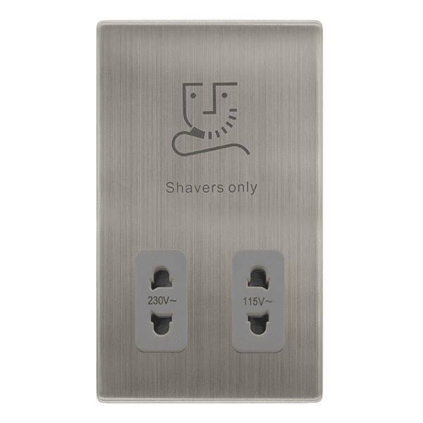 Click Definity SFSS100GY 115/230v Dual Voltage Shaver Socket Cover ...