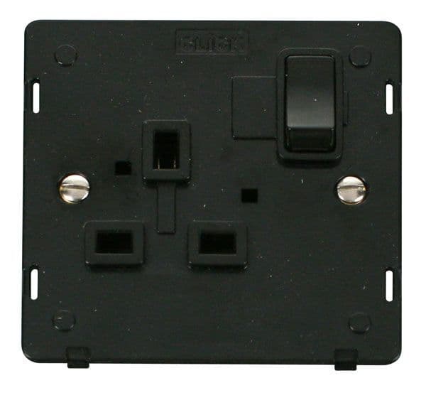 Click Definity SIN035BK 1 Gang 13A DP Switched Socket Insert - Black