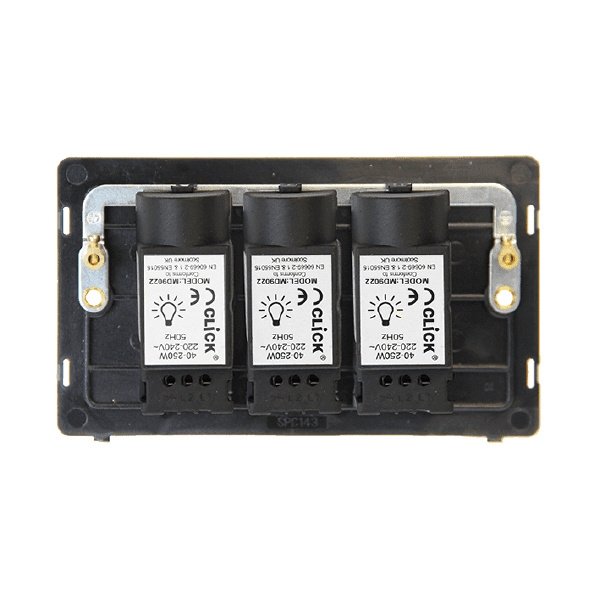 Click Definity SIN143 3 Gang 2 Way 250va Dimmer Switch