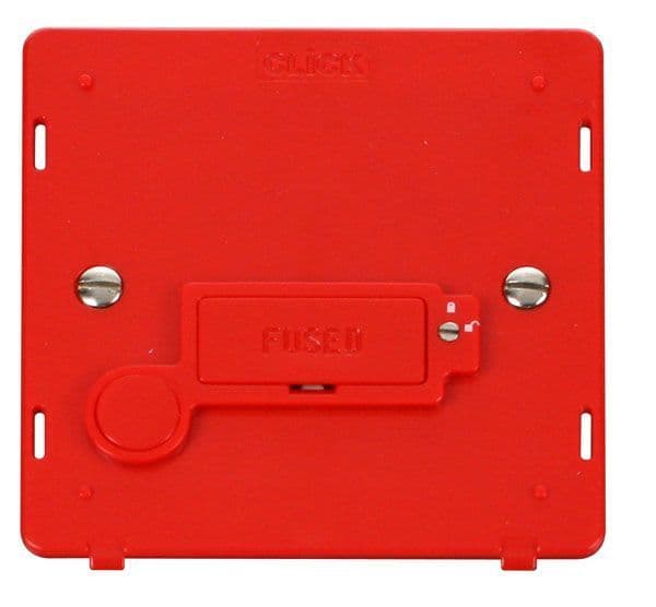 Click Definity SIN249RD 3A Fused Spur Flex Lockable Insert - Red - Black