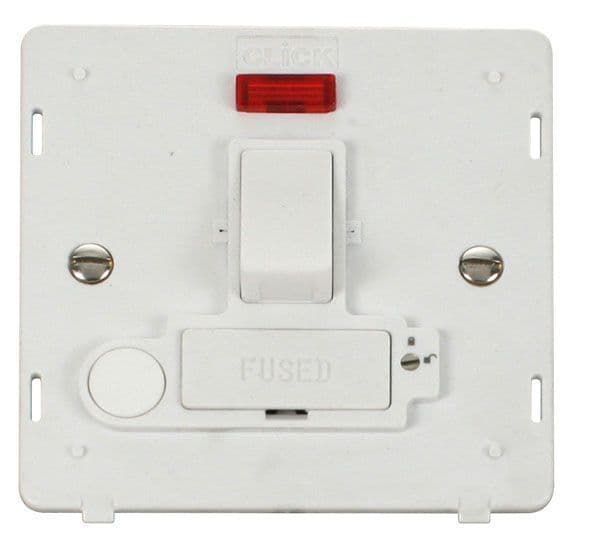Click Definity SIN252PW 13A Fused Switch Spur Flex Neon Lockable Insert ...