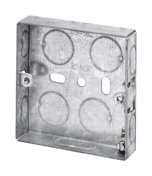 Click Essentials WA092 1 Gang 16mm Deep Galvanised Steel KO Box Pack Of 20