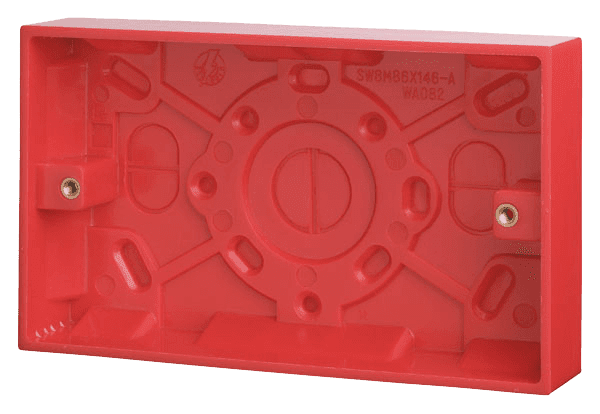 Click Essentials WA185 2 Gang 25mm Deep Surface Pattress Box Red Pack Of 10