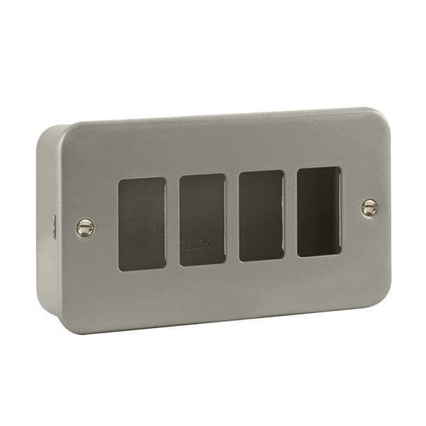 Click Grid Pro CL20404B Metal Clad 4 Gang GridPro Frontplate & Back Box ...