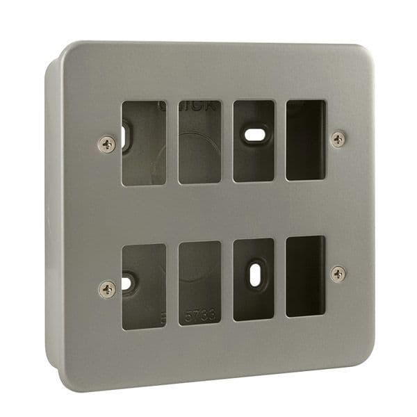 Click Grid Pro CL20508 Metal Clad 8 Gang GridPro Frontplate & Back Box