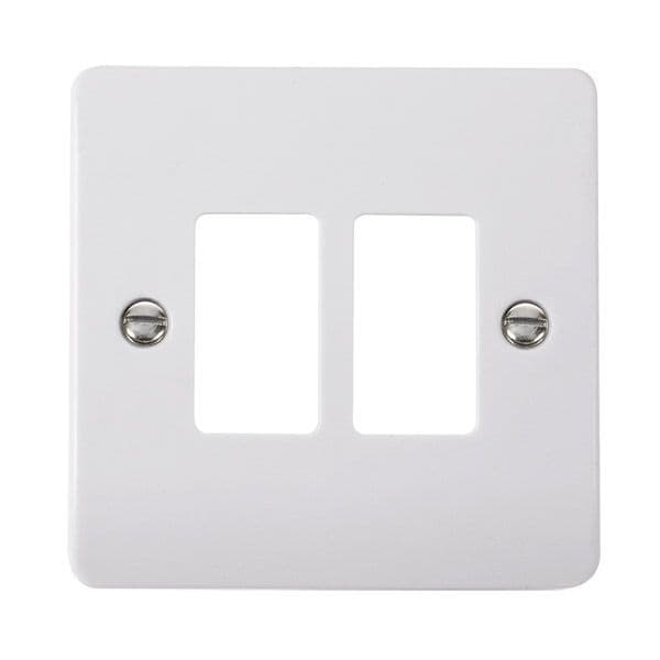 Click Grid Pro CMA20402 Mode 2 Gang GridPro Frontplate - White