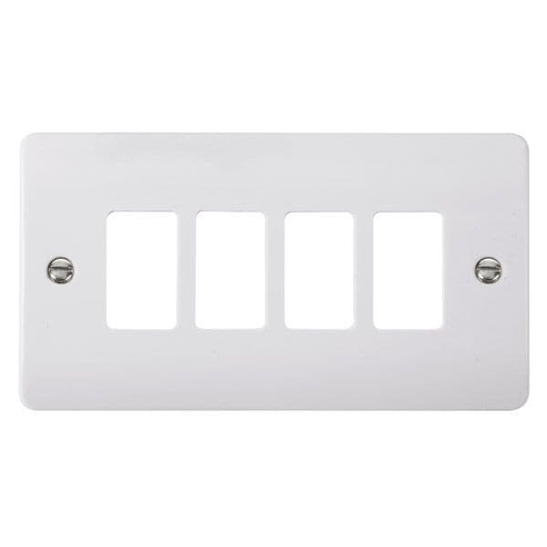 Click Grid Pro CMA20404 Mode 4 Gang GridPro Frontplate - White