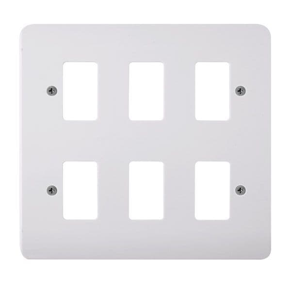 Click Grid Pro CMA20506 Mode 6 Gang GridPro Frontplate - White