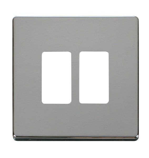 Click Grid Pro SCP20402CH Definity 2 Gang GridPro Frontplate - Chrome