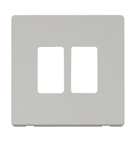 Click Grid Pro SCP20402PW Definity 2 Gang GridPro Frontplate - Polar White